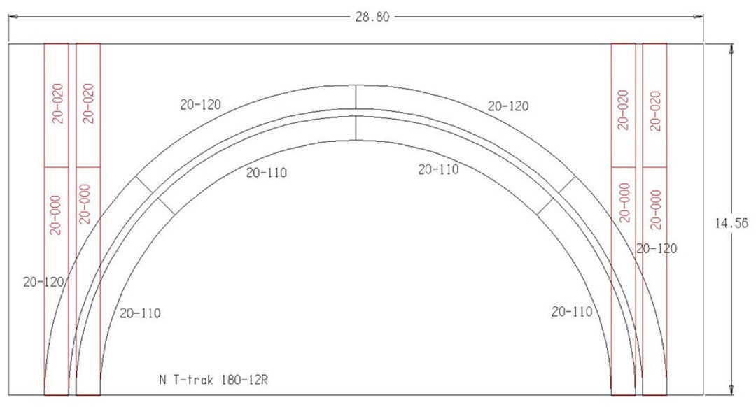 N-scale T-trak (end Cap 12" Radius) Flush Kit - Etsy