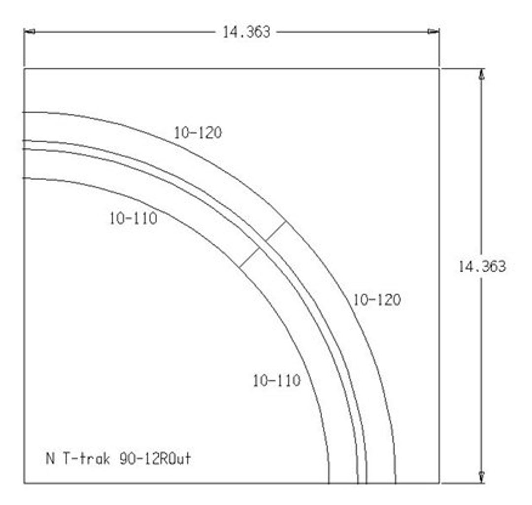 N-scale T-trak (outside Corner 12" Radius) Depressed Kits - Etsy