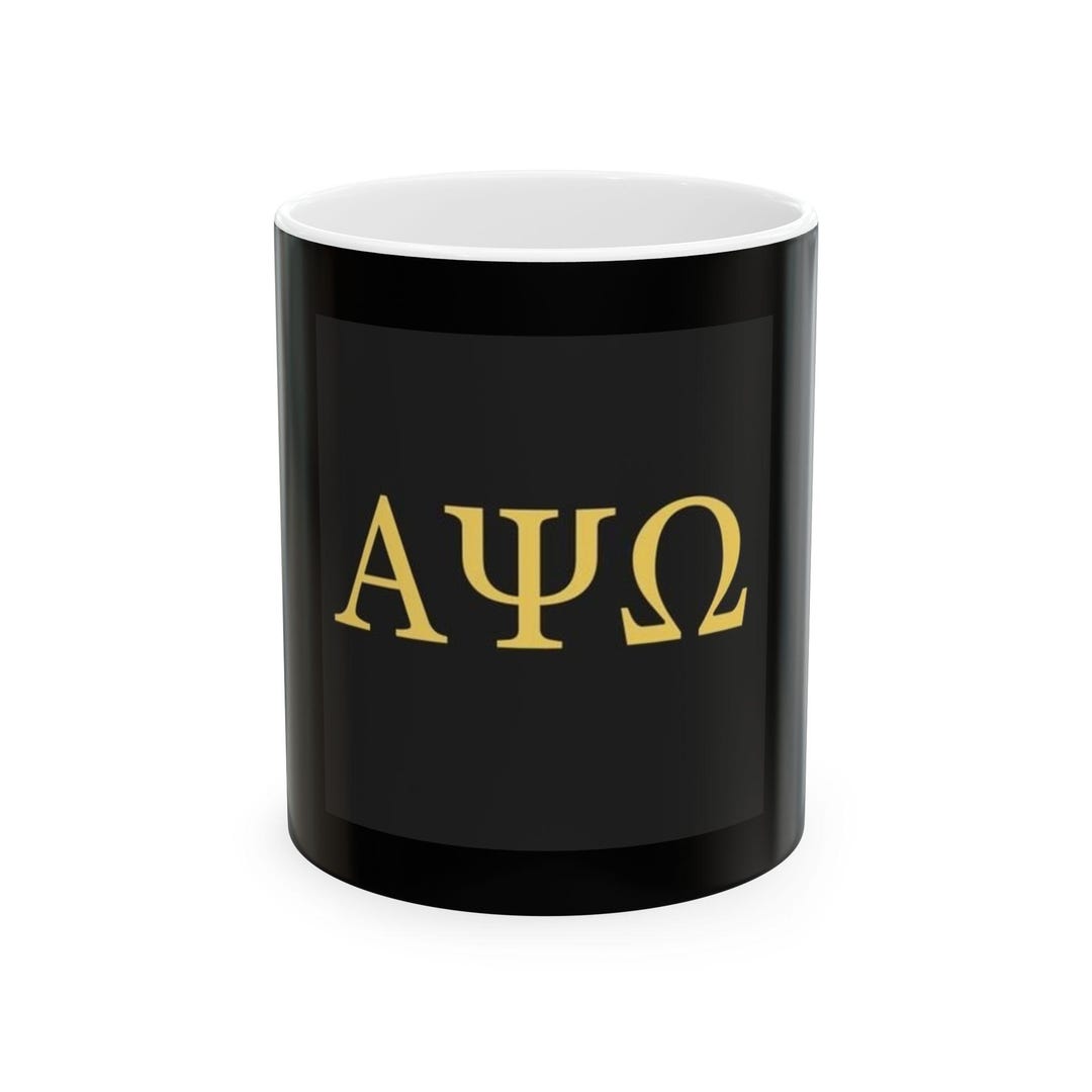 Stylish Black and Gold Alpha Psi Omega Ceramic Mug, Perfect for Coffee ...