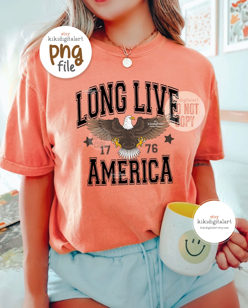 Long Live America PNG / Eagle USA Flag Sublimation Design, 4th of July ...