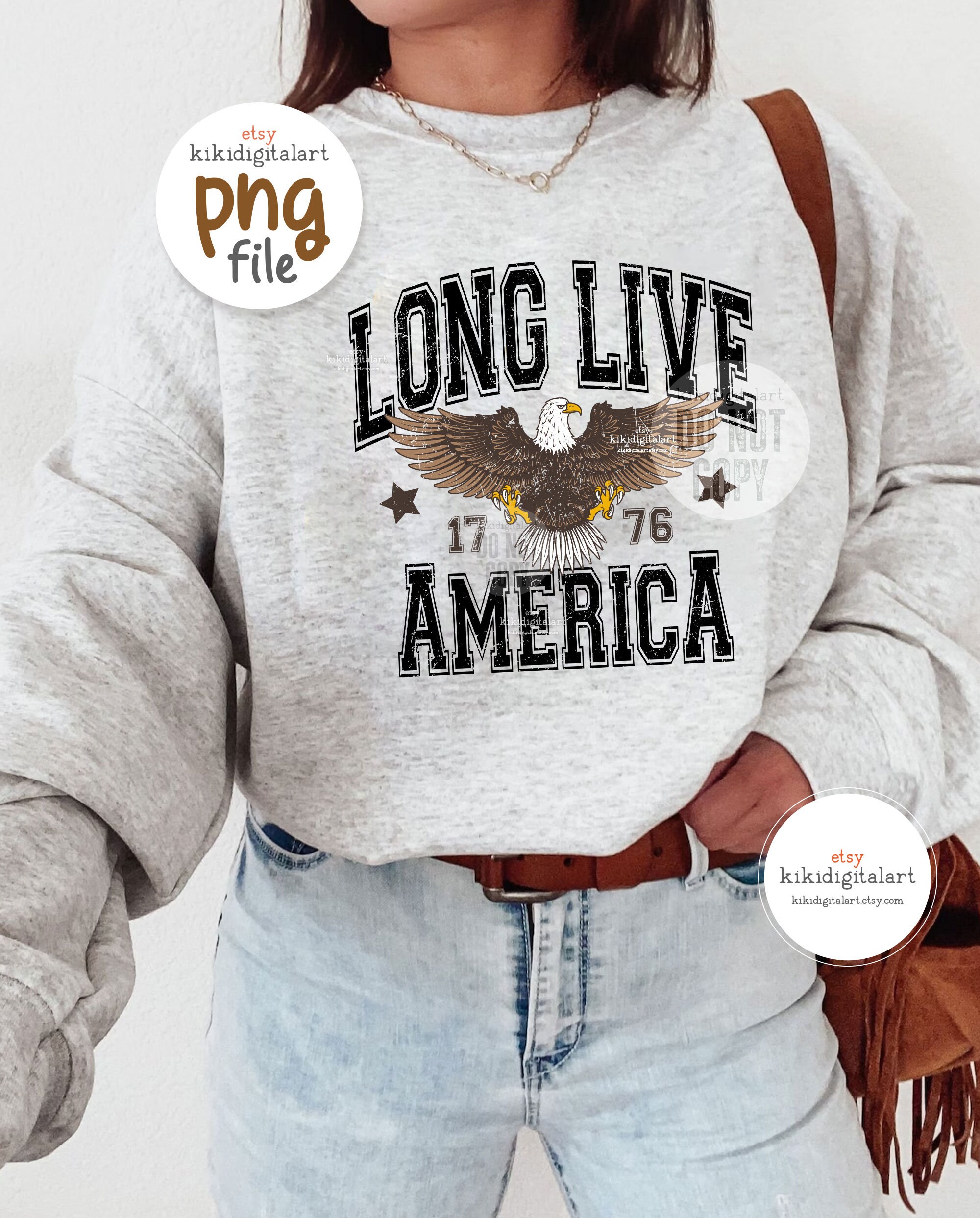 Long Live America PNG / Eagle USA Flag Sublimation Design, 4th of July ...