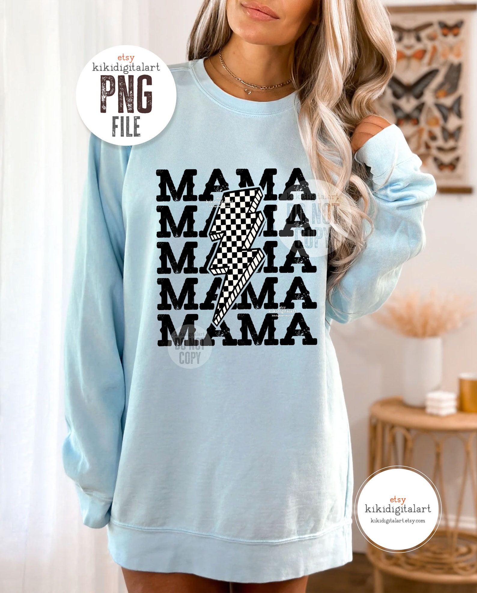 Lightning Bolt Mama PNG / Checkered Mom Png Sublimation Designs, Mama T ...