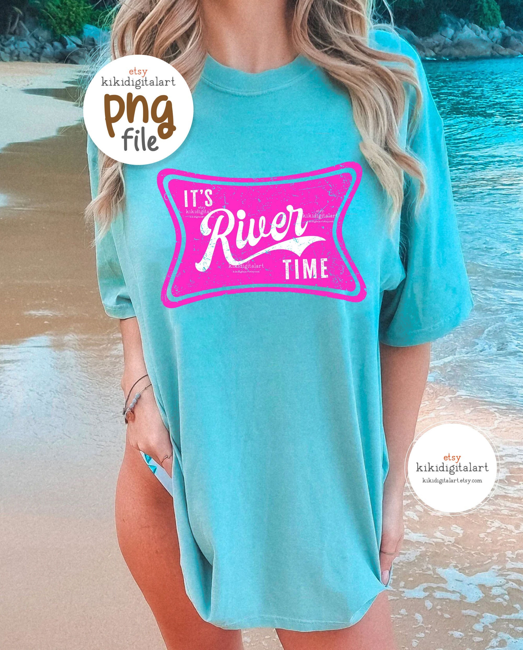 It's River Time Png, Distressed River Png, River Life Png, Pink River ...