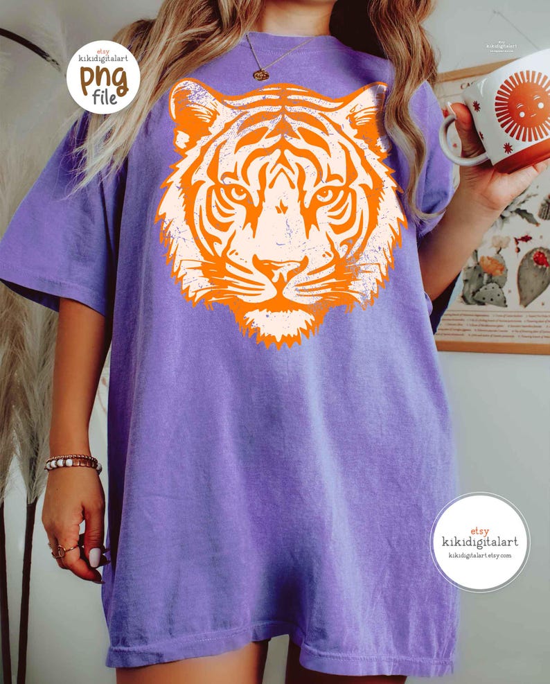 Vintage Tiger Face Png, Retro Tigers Png, Football Mascot Png, Easy ...