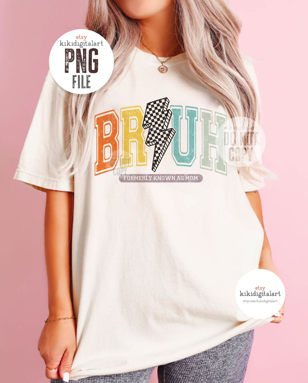 Retro Bruh PNG / Formerly Known as Mom / Lightning Bolt Mom Png / Funny ...