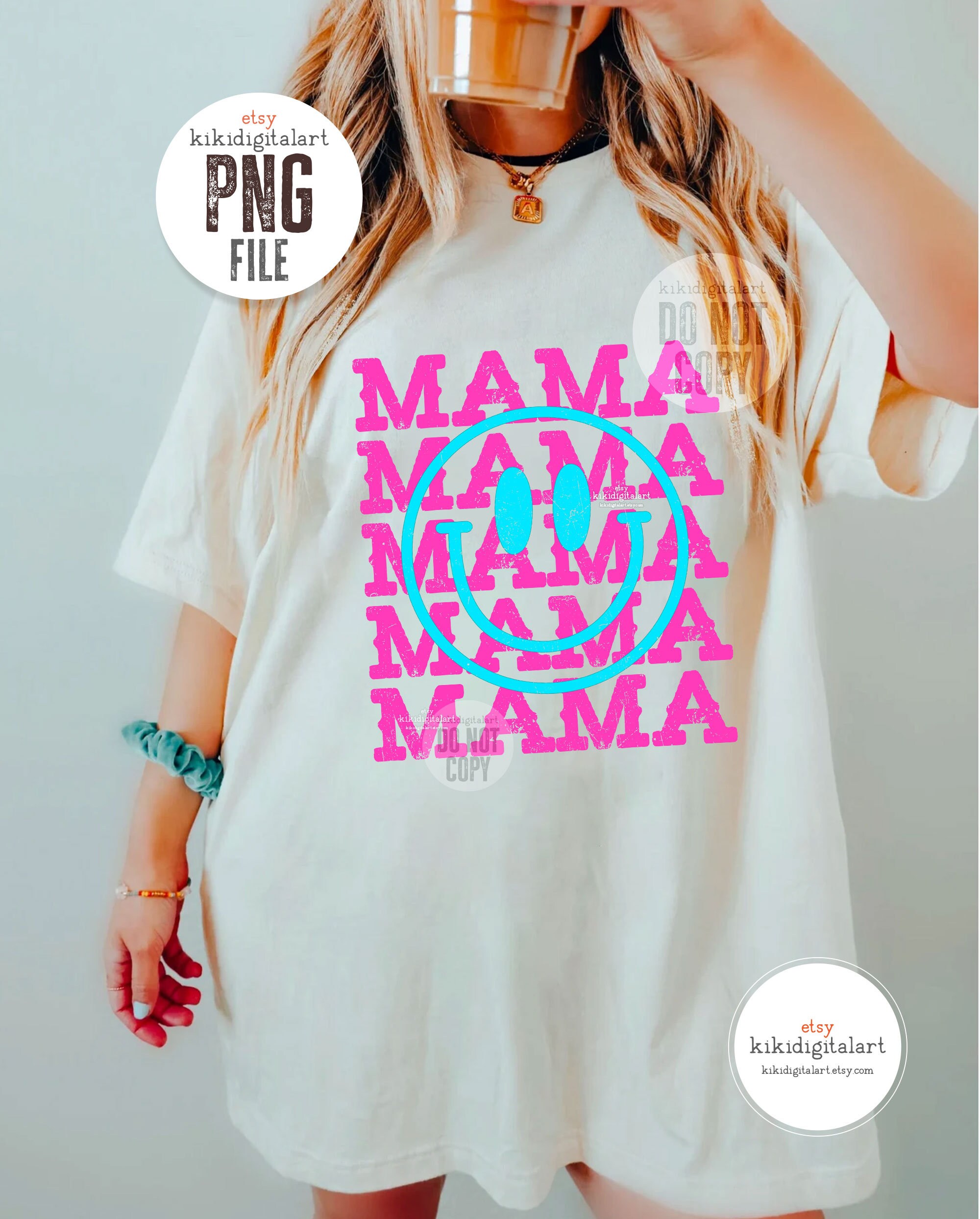 Hot Pink Mama PNG / Smile Mom Png Sublimation Designs, Happy Mama T ...