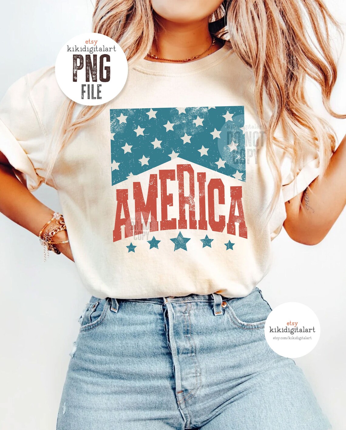Distressed America Png, Retro America Png, 4th of July PNG Sublimation ...