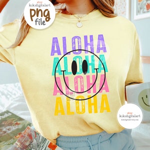 Happy Face Aloha PNG / Bright Colors Summer Png / Hawaii Png T-shirt ...