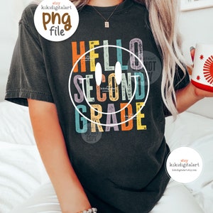 Hello Second Grade PNG / Retro 2nd Grade Teacher Png / Back to School ...
