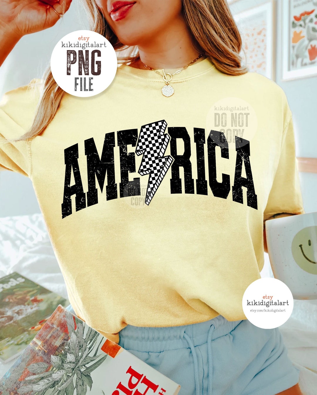 America Lightning Bolt PNG, Trendy USA Shirt Png, 4th of July Png ...