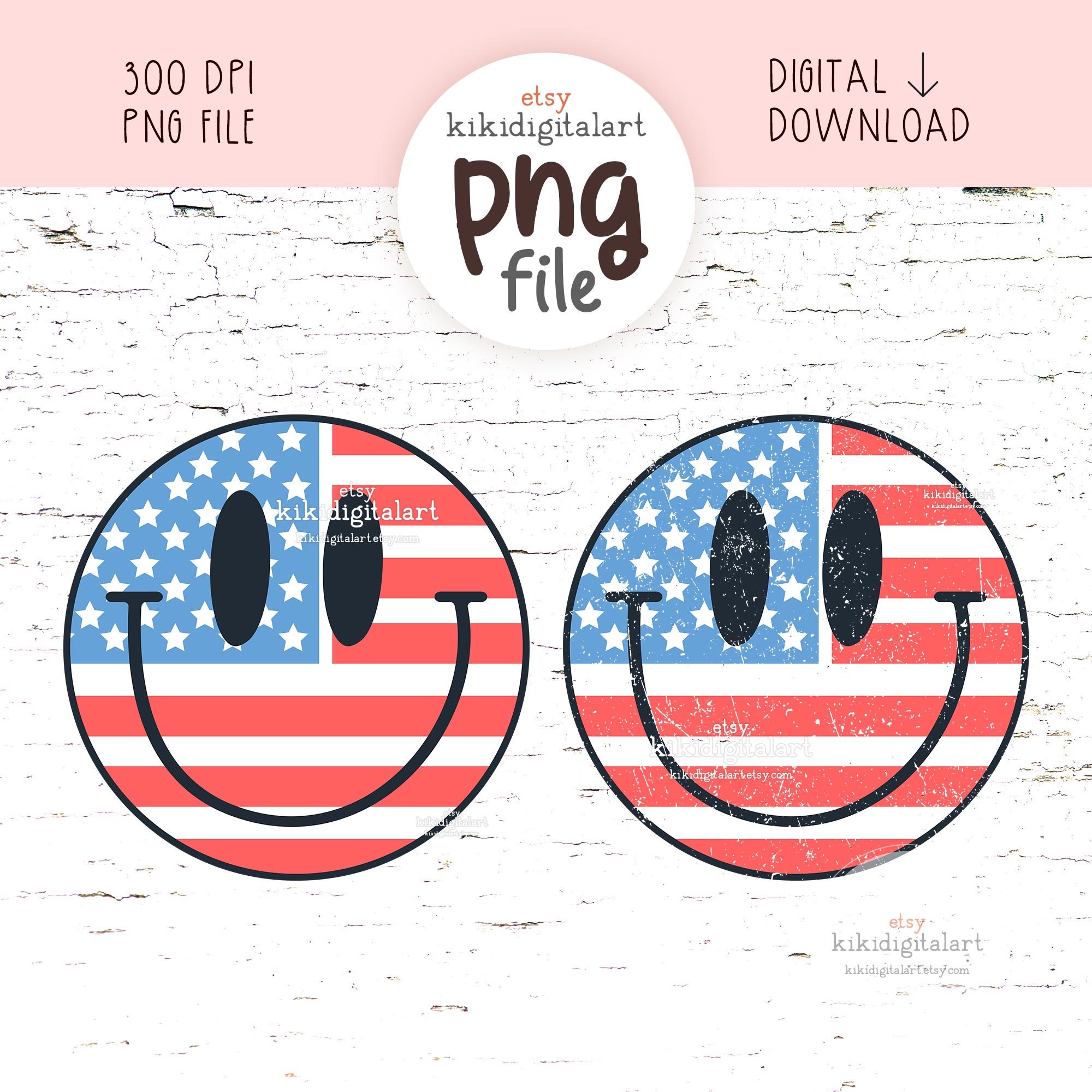 Smile American Flag PNG / Distressed American Babe Png / Happy Fourth ...