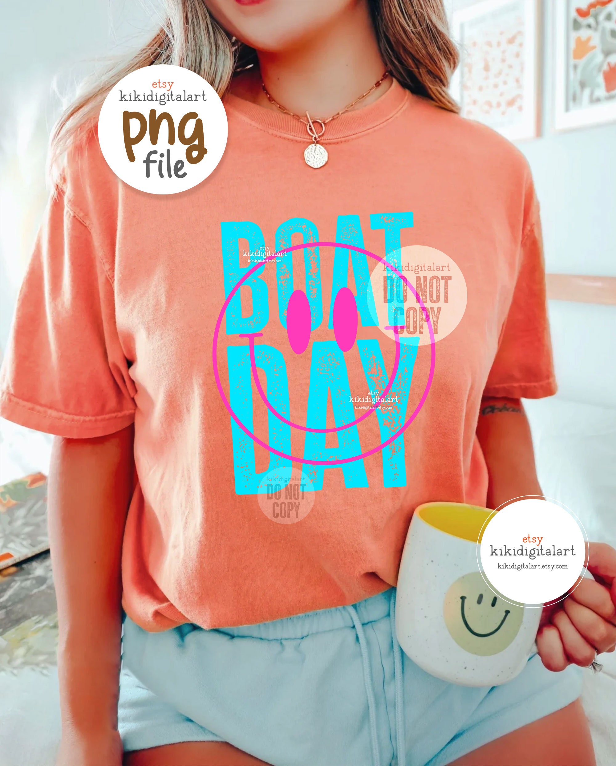Boat Day PNG / Boatin' Png / Distressed Summer Png / Smile Face Lake T ...