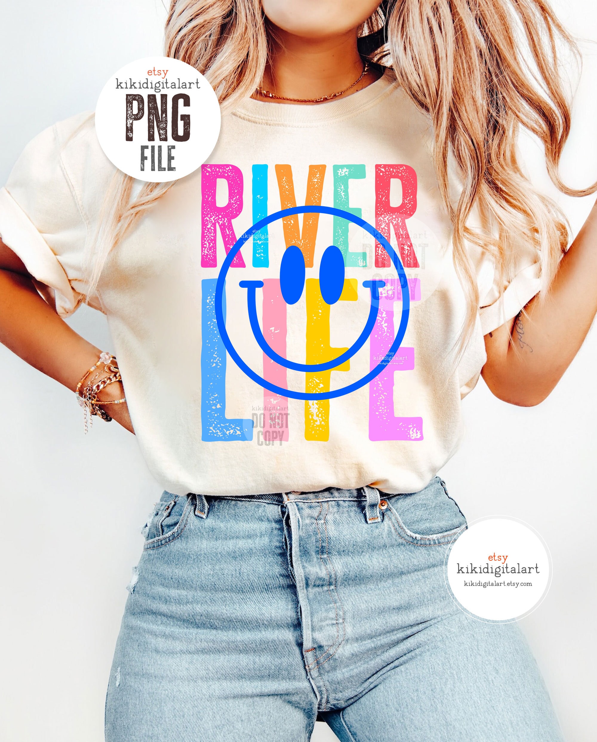 Distressed River PNG / Smile Face Summer Png / River Life Shirt Png ...
