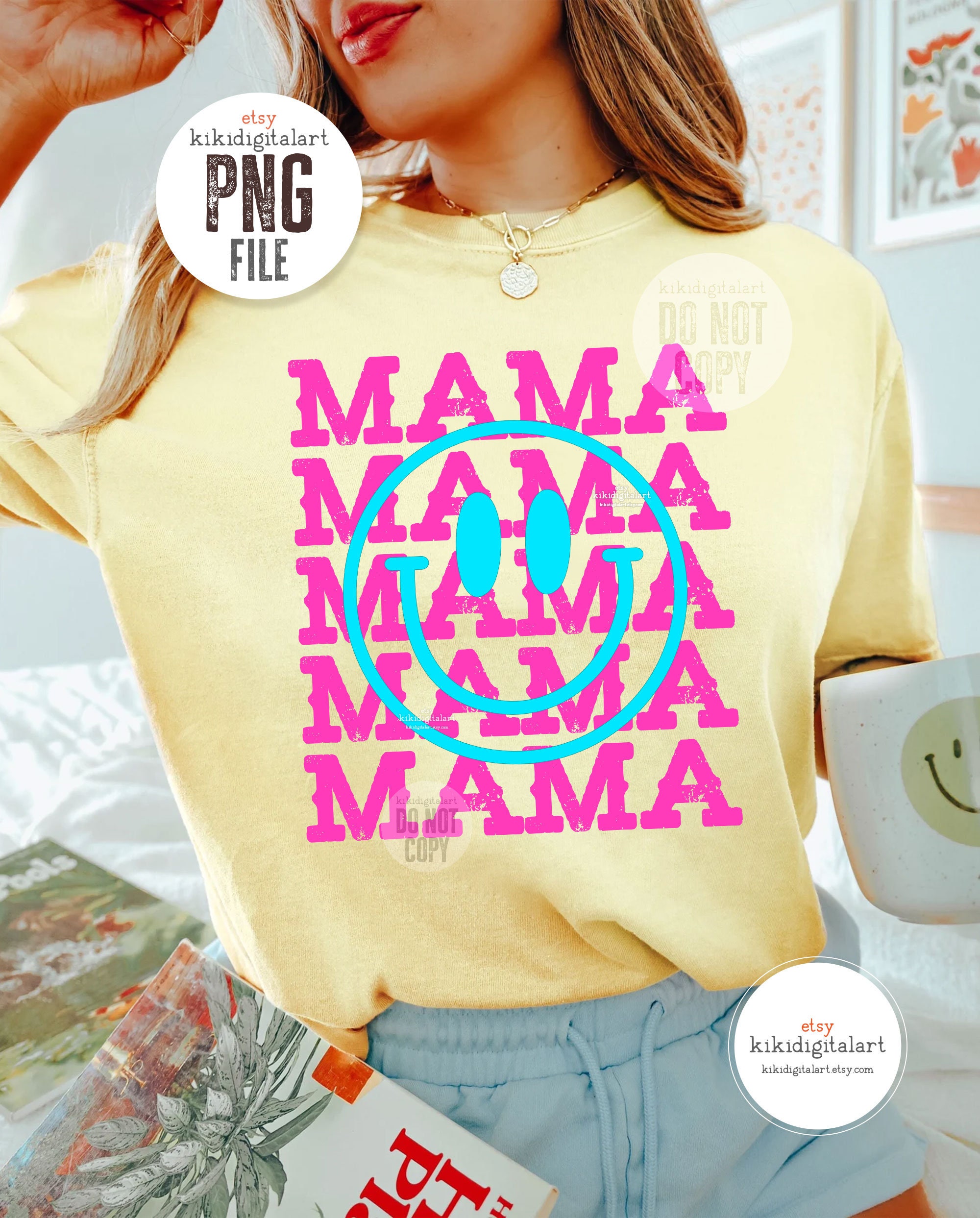 Hot Pink Mama PNG / Smile Mom Png Sublimation Designs, Happy Mama T ...