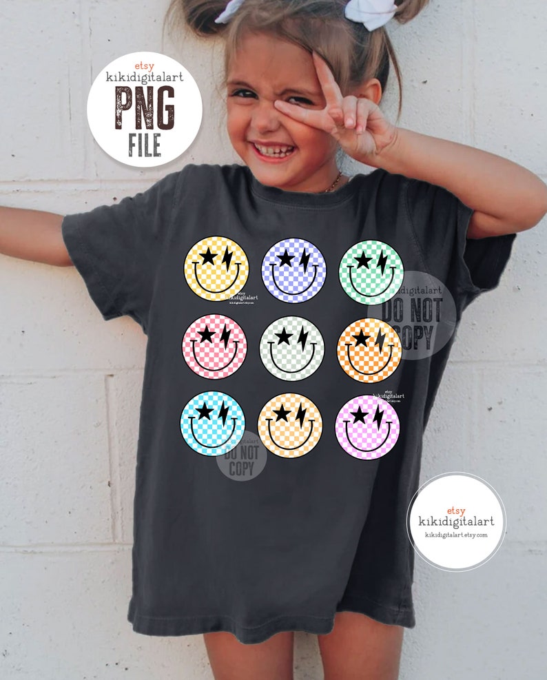 Checkered Happy Faces PNG / Colorful Smile Face PNG, Checkerboard Png ...