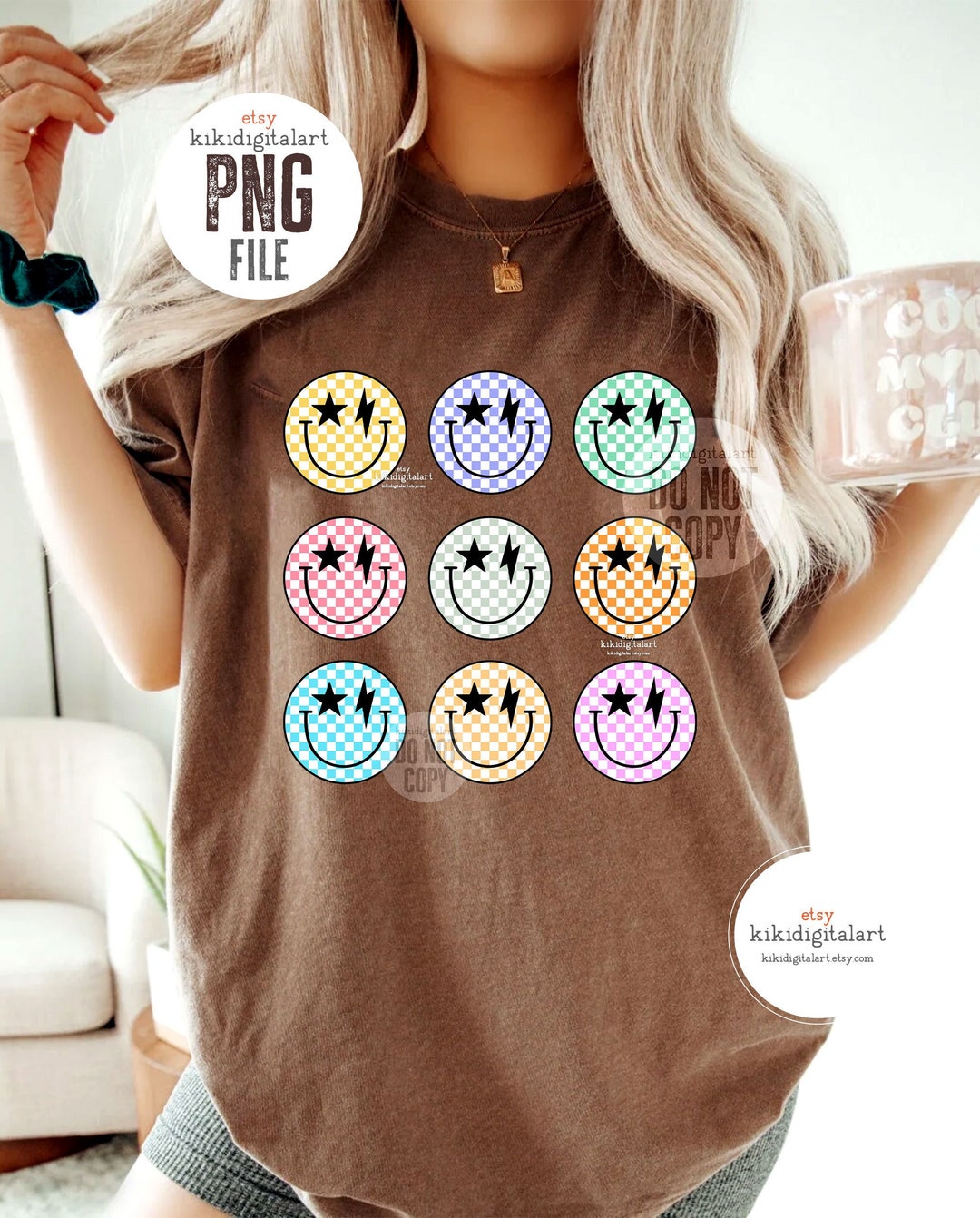 Checkered Happy Faces PNG / Colorful Smile Face PNG, Checkerboard Png ...
