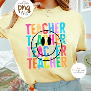 Smile Teacher PNG / Distressed Teacher Png / Back to School Png ...