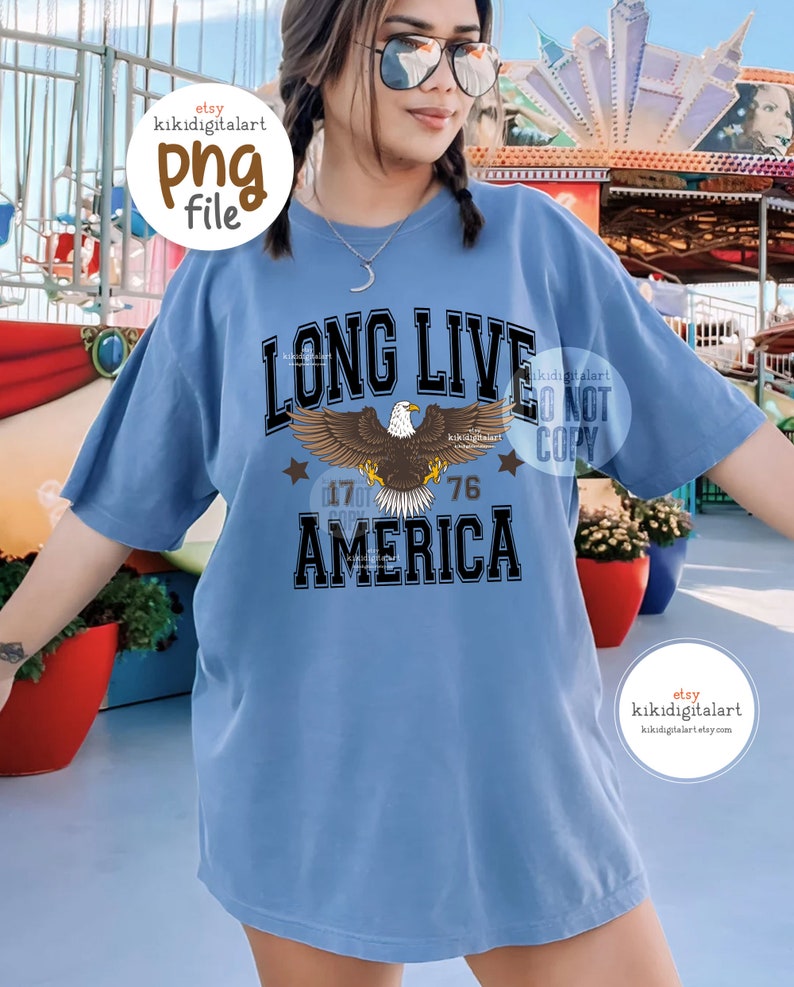 Long Live America PNG / Eagle USA Flag Sublimation Design, 4th of July ...