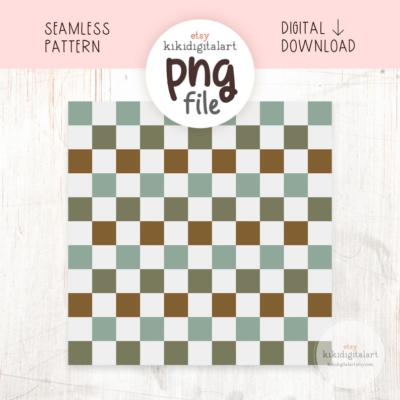 Retro Checkered Pattern PNG / Seamless Pattern / Neutral Colors Pattern ...