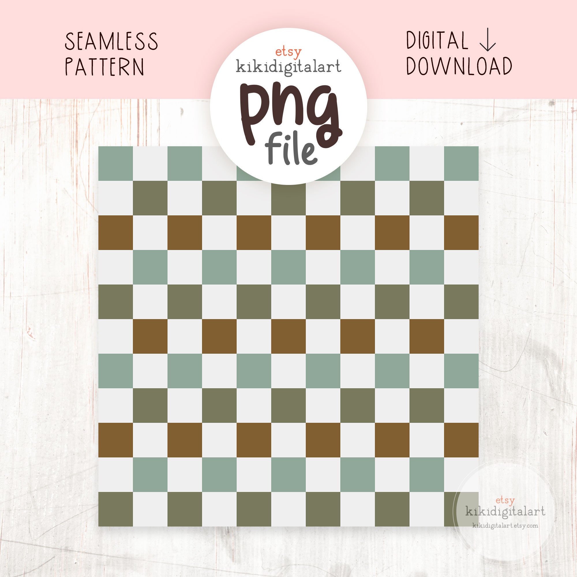Retro Checkered Pattern PNG / Seamless Pattern / Neutral Colors Pattern ...