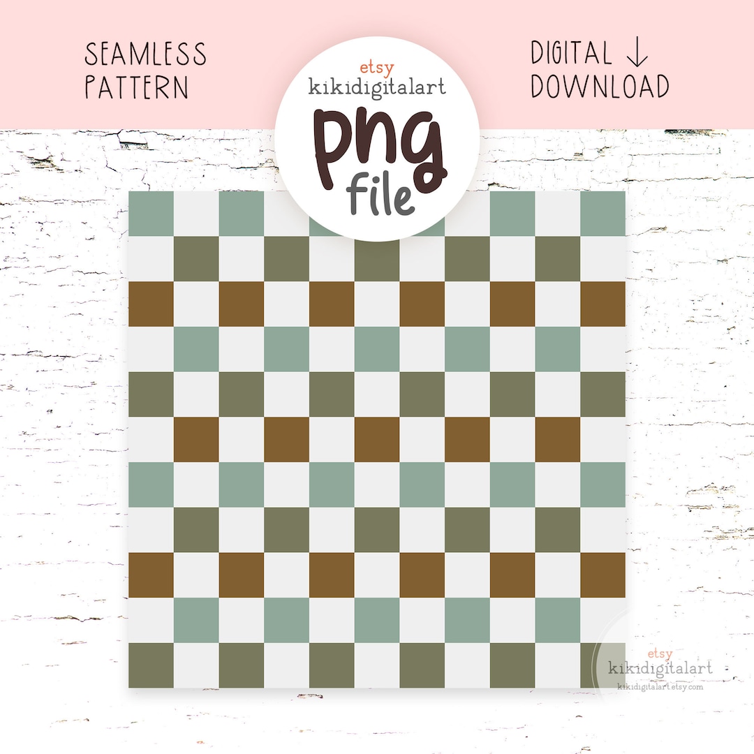 Retro Checkered Pattern PNG / Seamless Pattern / Neutral Colors Pattern ...
