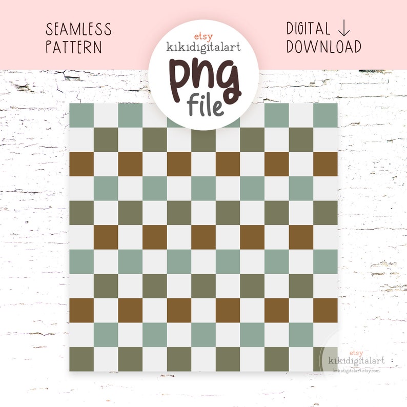 Retro Checkered Pattern PNG / Seamless Pattern / Neutral Colors Pattern ...