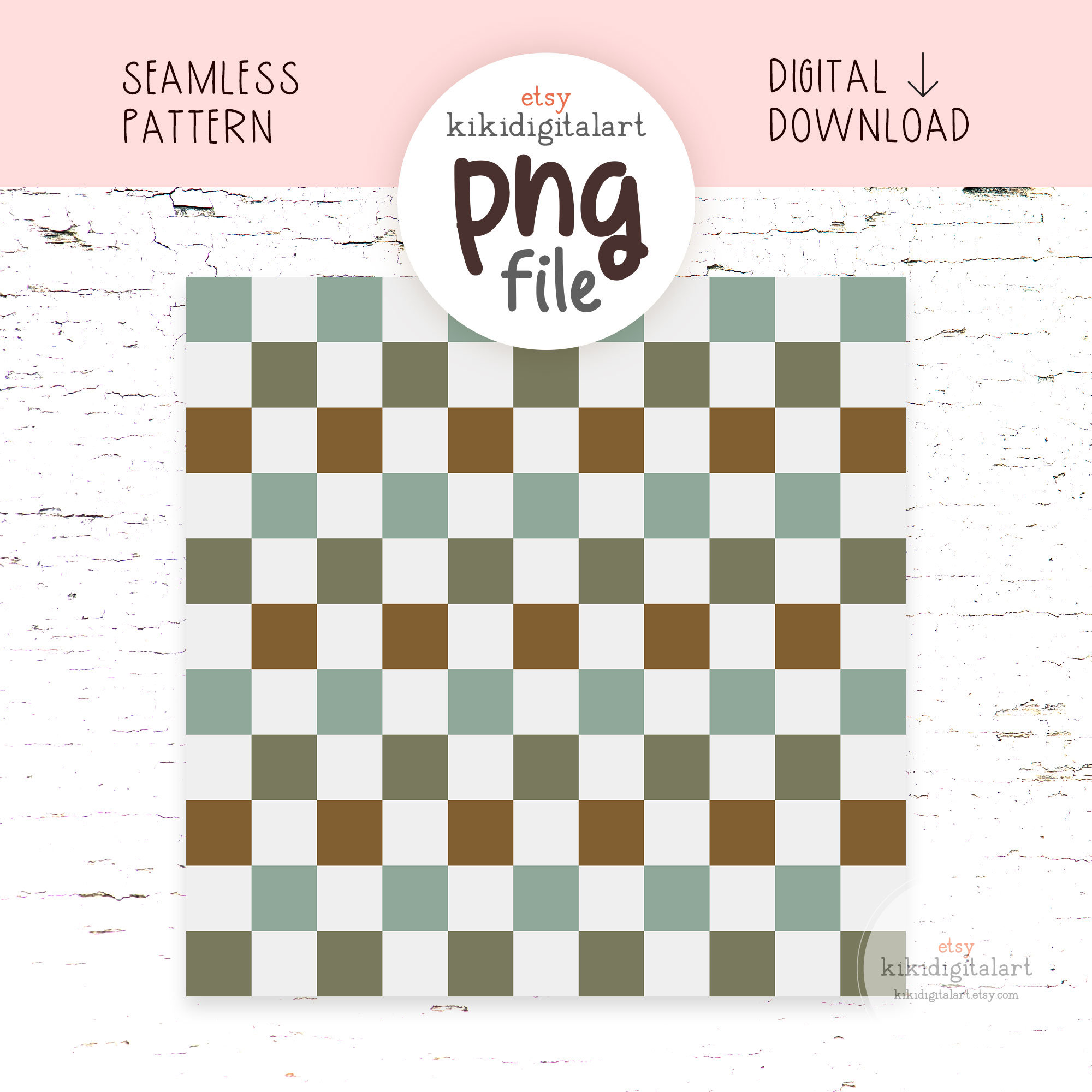 Retro Checkered Pattern PNG / Seamless Pattern / Neutral Colors Pattern ...