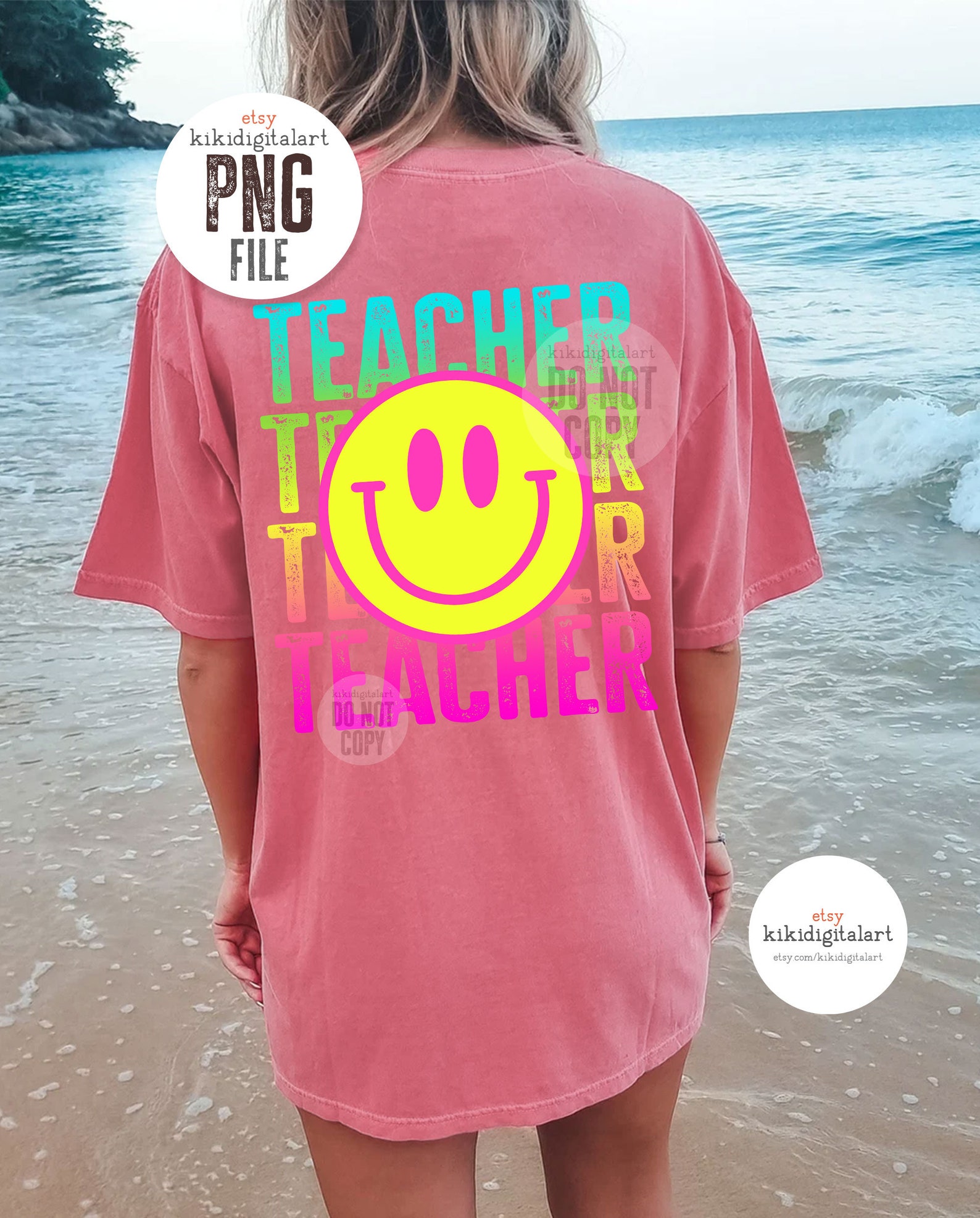 Smile Teacher Png, Back to School Png, Rainbow Teacher Png Sublimation ...