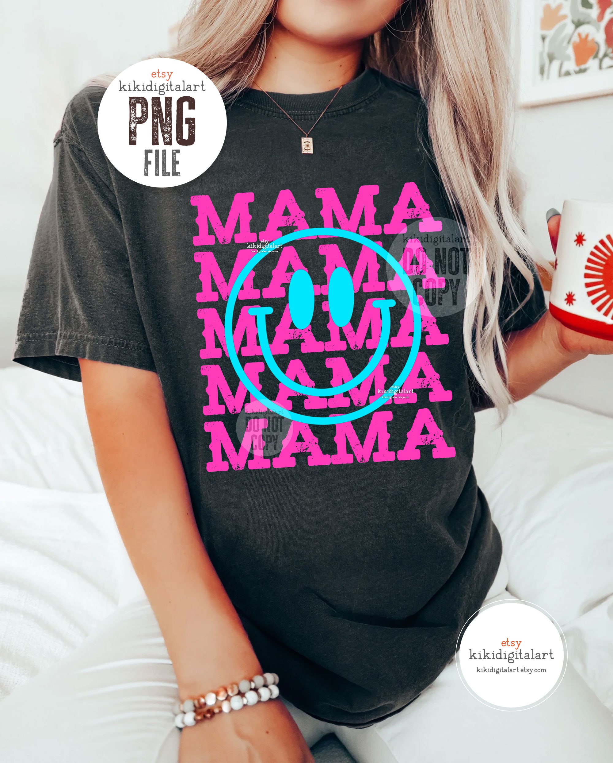 Hot Pink Mama PNG / Smile Mom Png Sublimation Designs, Happy Mama T ...