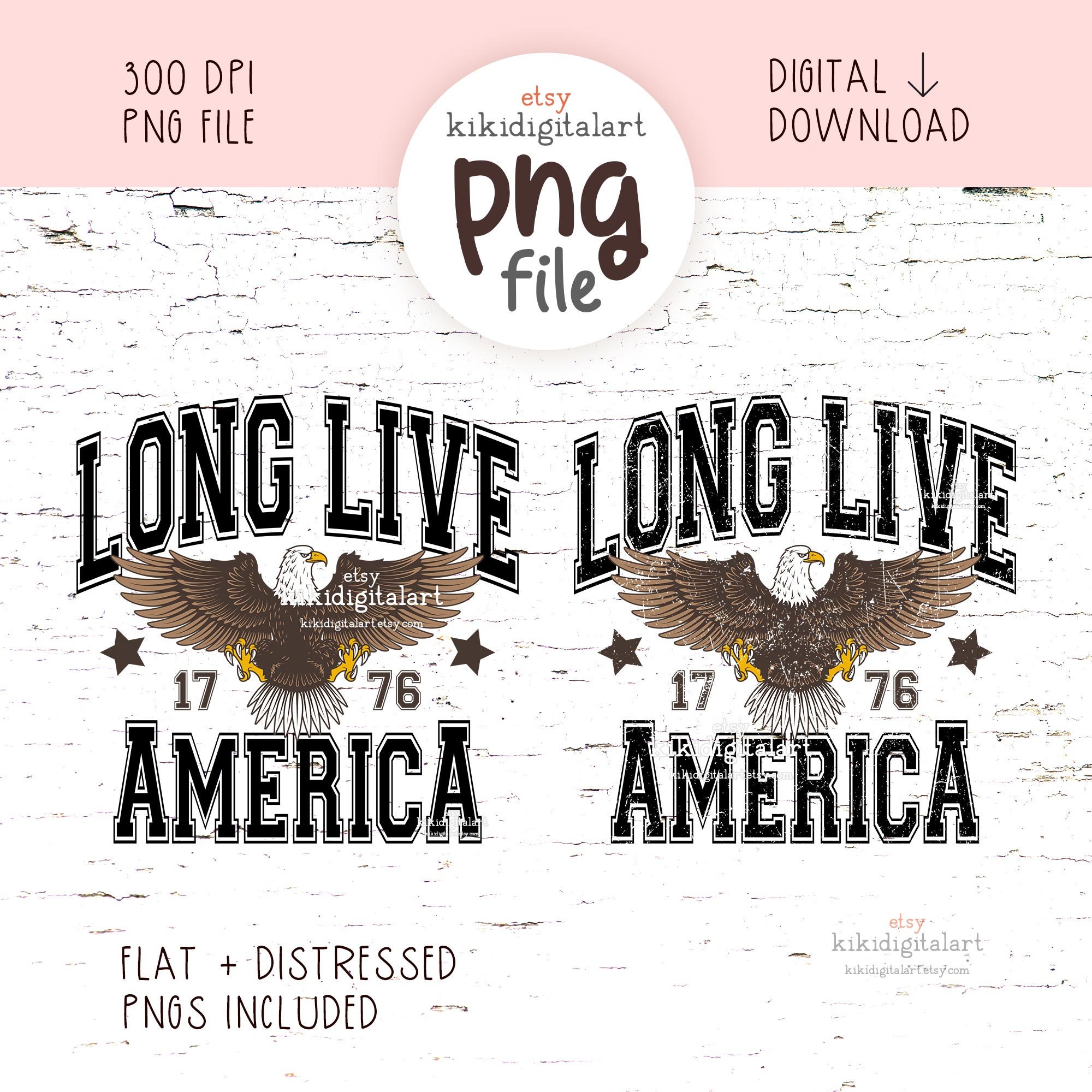 Long Live America PNG / Eagle USA Flag Sublimation Design, 4th of July ...