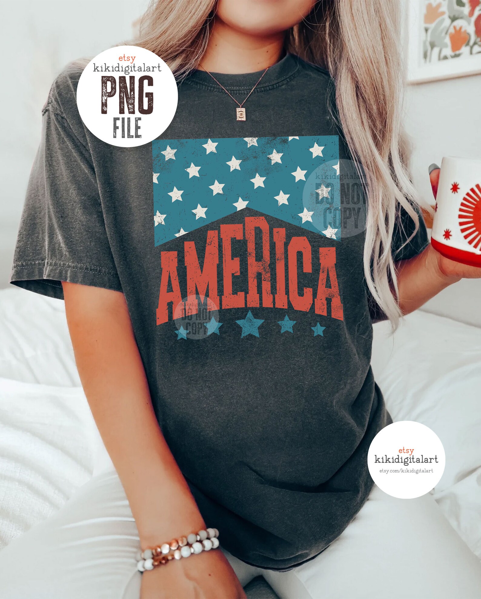 Distressed America Png, Retro America Png, 4th of July PNG Sublimation ...