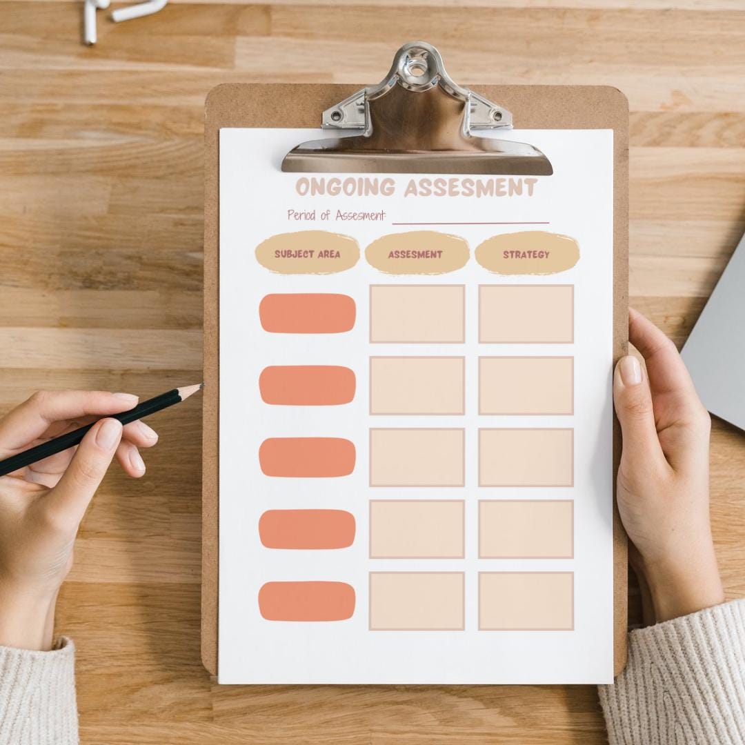 Homeschool Formative Assesment Template, Ongoing Assesment, Homeschool ...