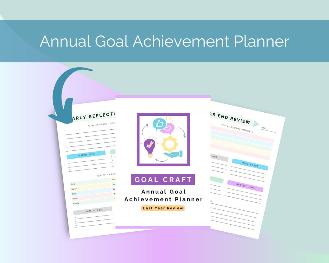 Annual Goal Achievement Planner Use These Pretty-designed 97 Pages to ...