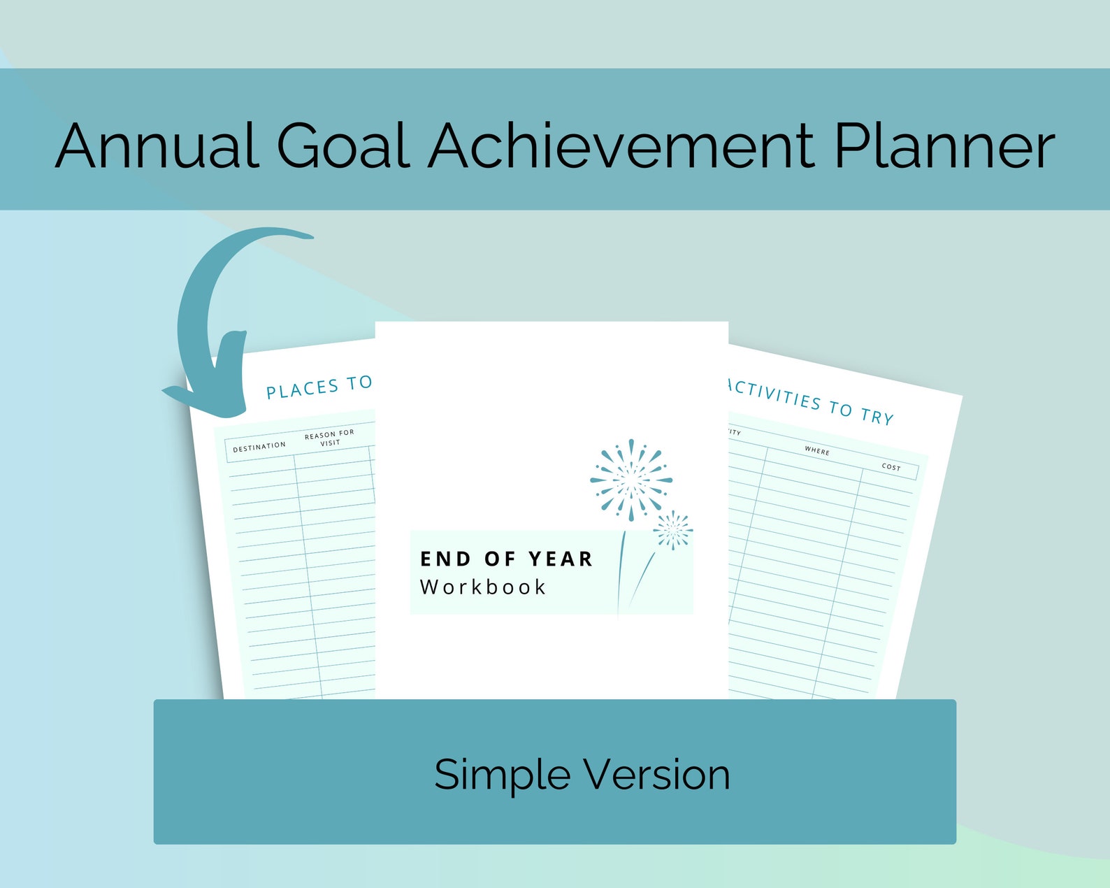Annual Goal Achievement Planner | Simple Version | Instant Download ...