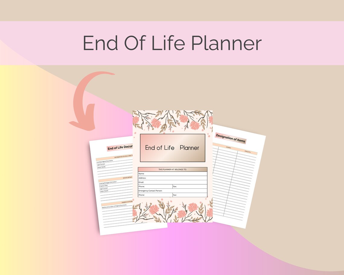 End of Life Planner Instant PDF Download Size A4 & US Letter 101 Pages ...