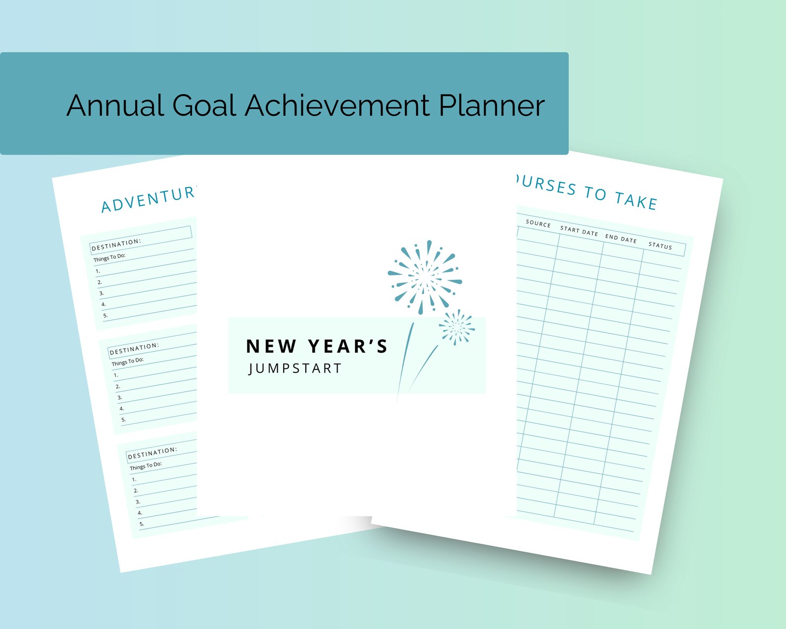 Annual Goal Achievement Planner | Simple Version | Instant Download ...