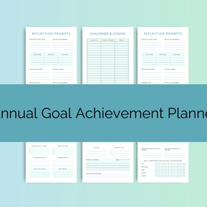 Annual Goal Achievement Planner Simple Version Instant Download Size A4 ...