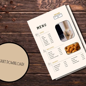 Cafe Menu Template, Minimalist Cafe Menu Template, Coffee Menu Price ...