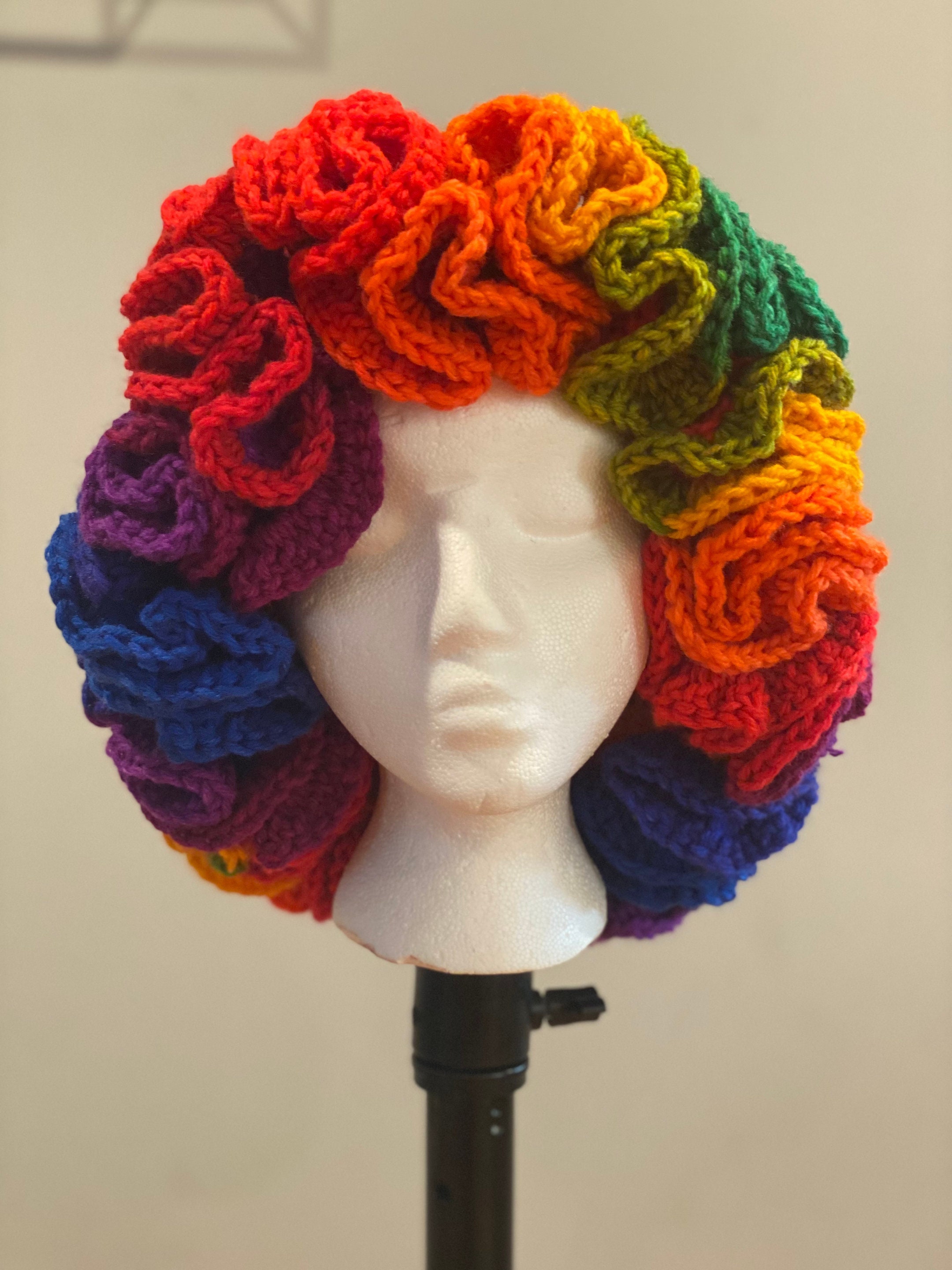 Crochet Rainbow Ruffle Hat - Etsy