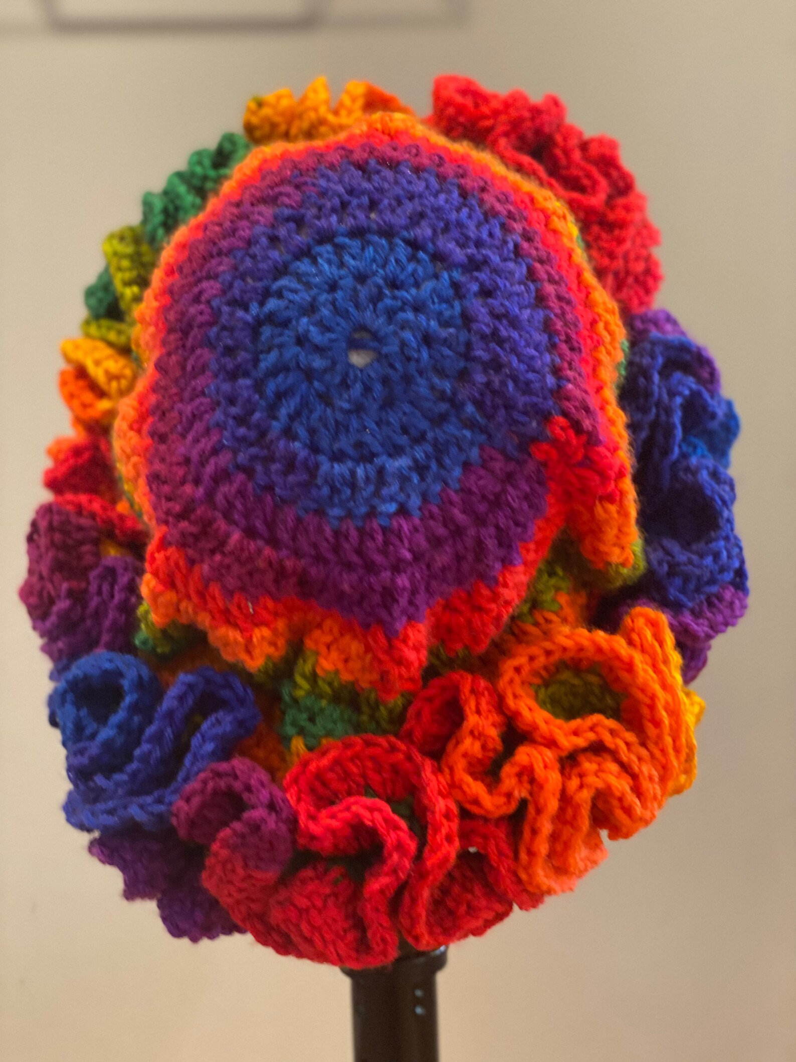 Crochet Rainbow Ruffle Hat - Etsy