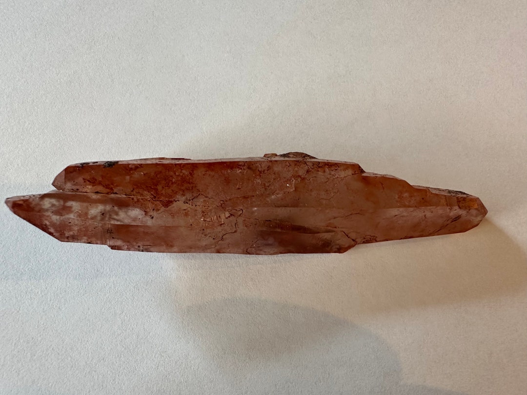 Sharp Double Terminated Red Hematite Coated Quartz Merged Cluster ...