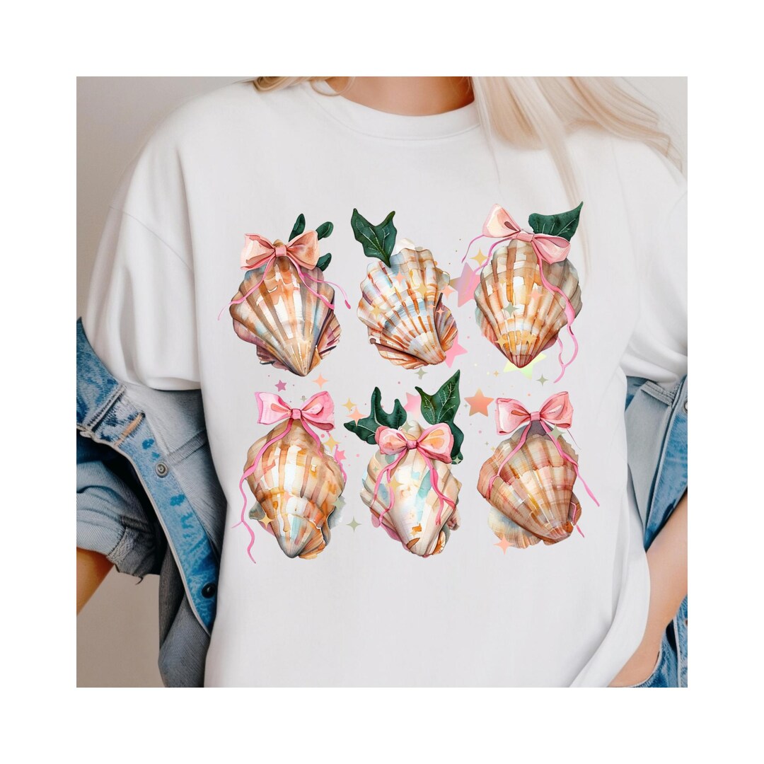 Coquette Seashell PNG, Beach Png, Coastal Png, Retro Summer Png, Summer ...