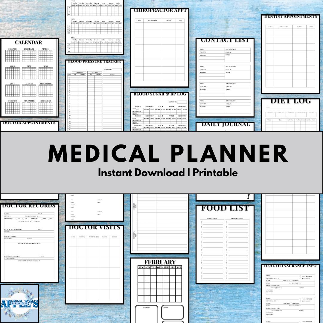Medical Care Planner With Calendar for Managing Appointments ...