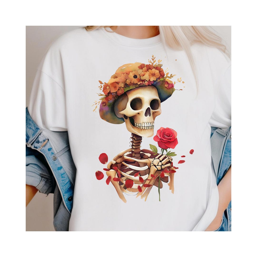 Skeleton Rose PNG, Skull PNG, Red Rose PNG, Skull Clipart, Rose Clipart ...