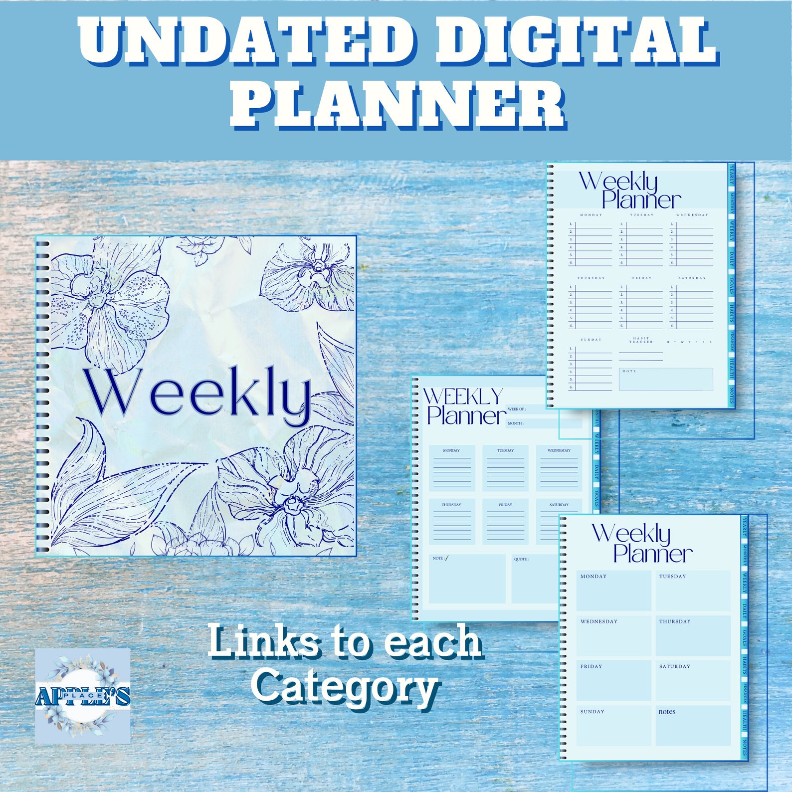 All-in-one Undated Digital Planner,holistic Digital Planner ...