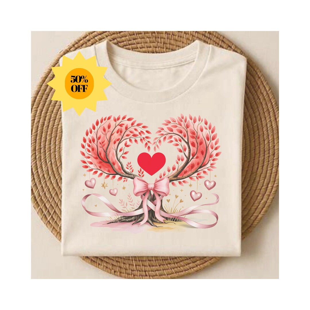 Valentine Heart Tree PNG, Love Hearts Tree With Pink Coquette Bow ...
