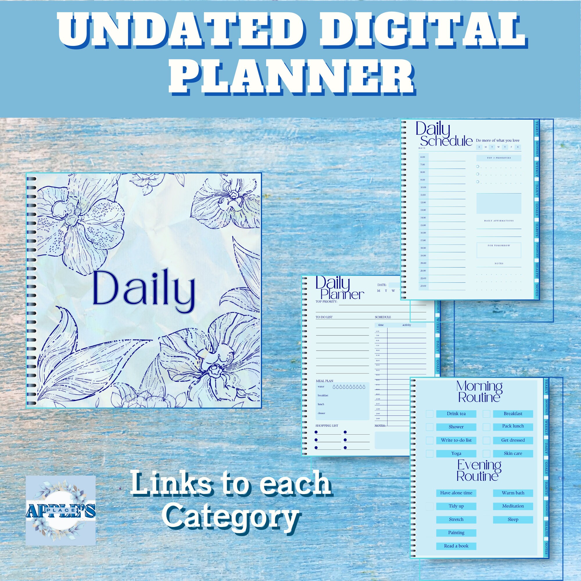 All-in-one Undated Digital Planner,holistic Digital Planner ...