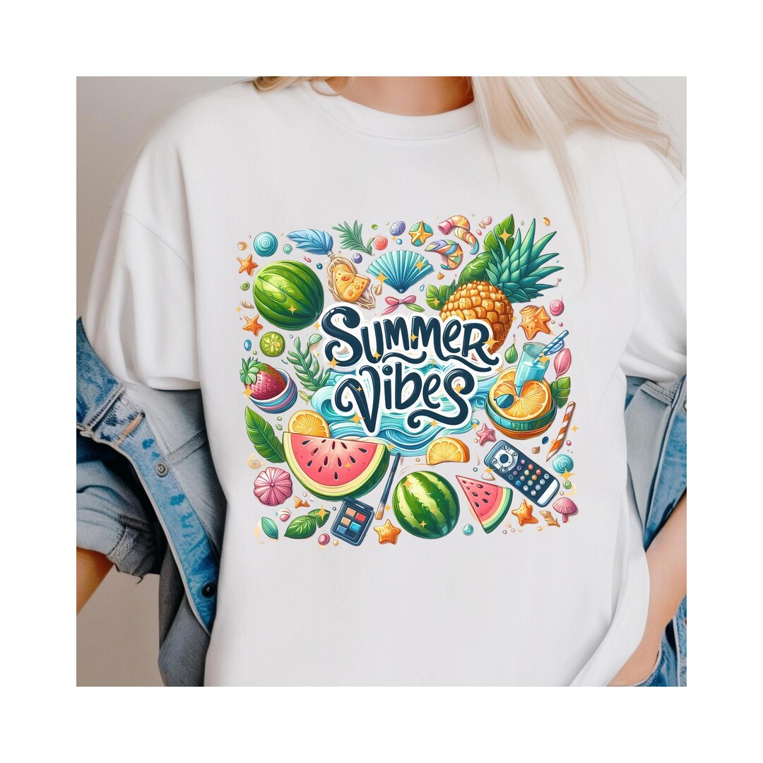 Summer Vibes PNG, Colorful Summer Png, Fruity Png, Sublimation Design ...