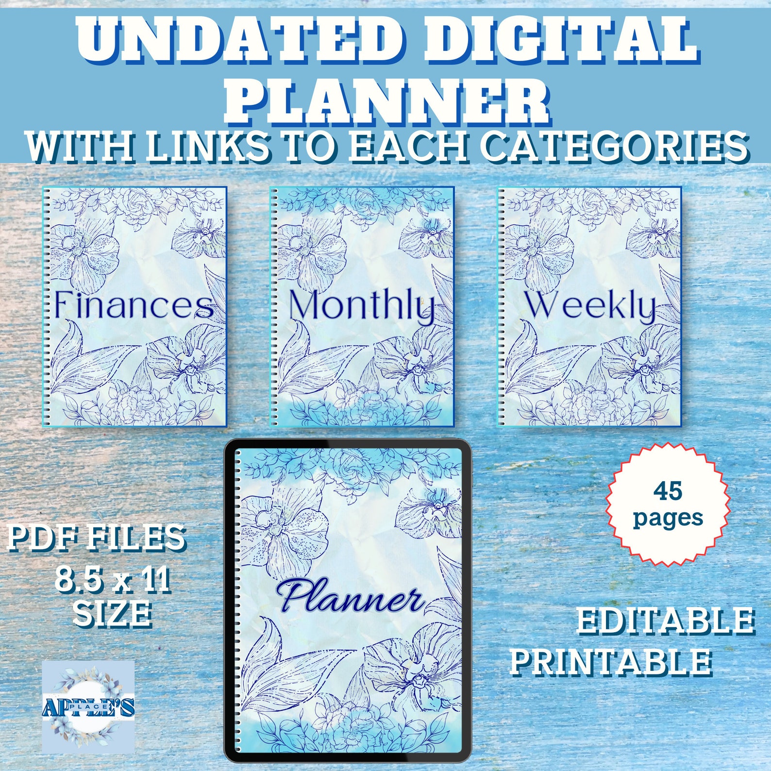 All-in-one Undated Digital Planner,holistic Digital Planner ...