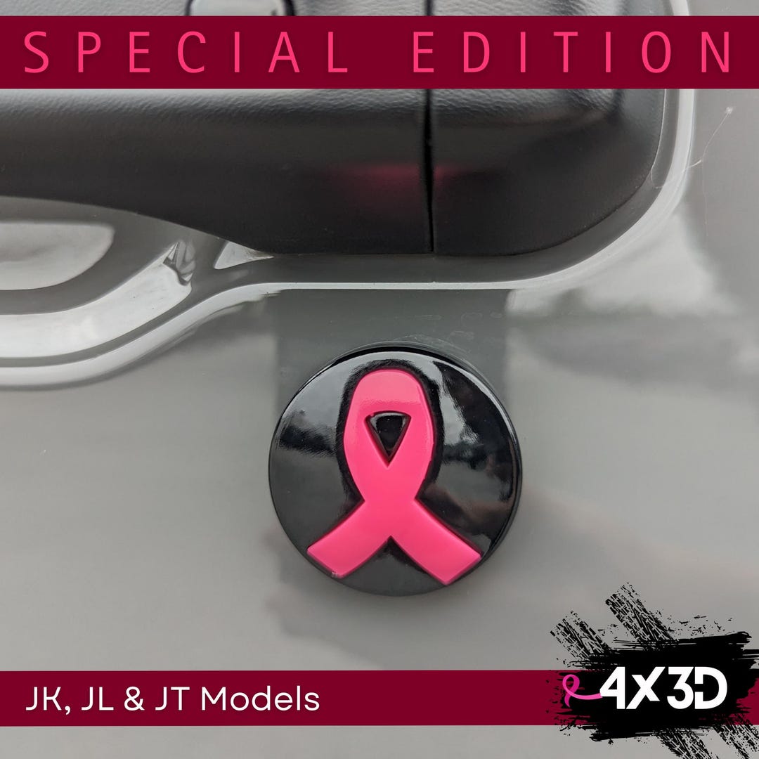 Pink Ribbon Jeep Keyhole Covers: Wrangler JK JL JT - Etsy